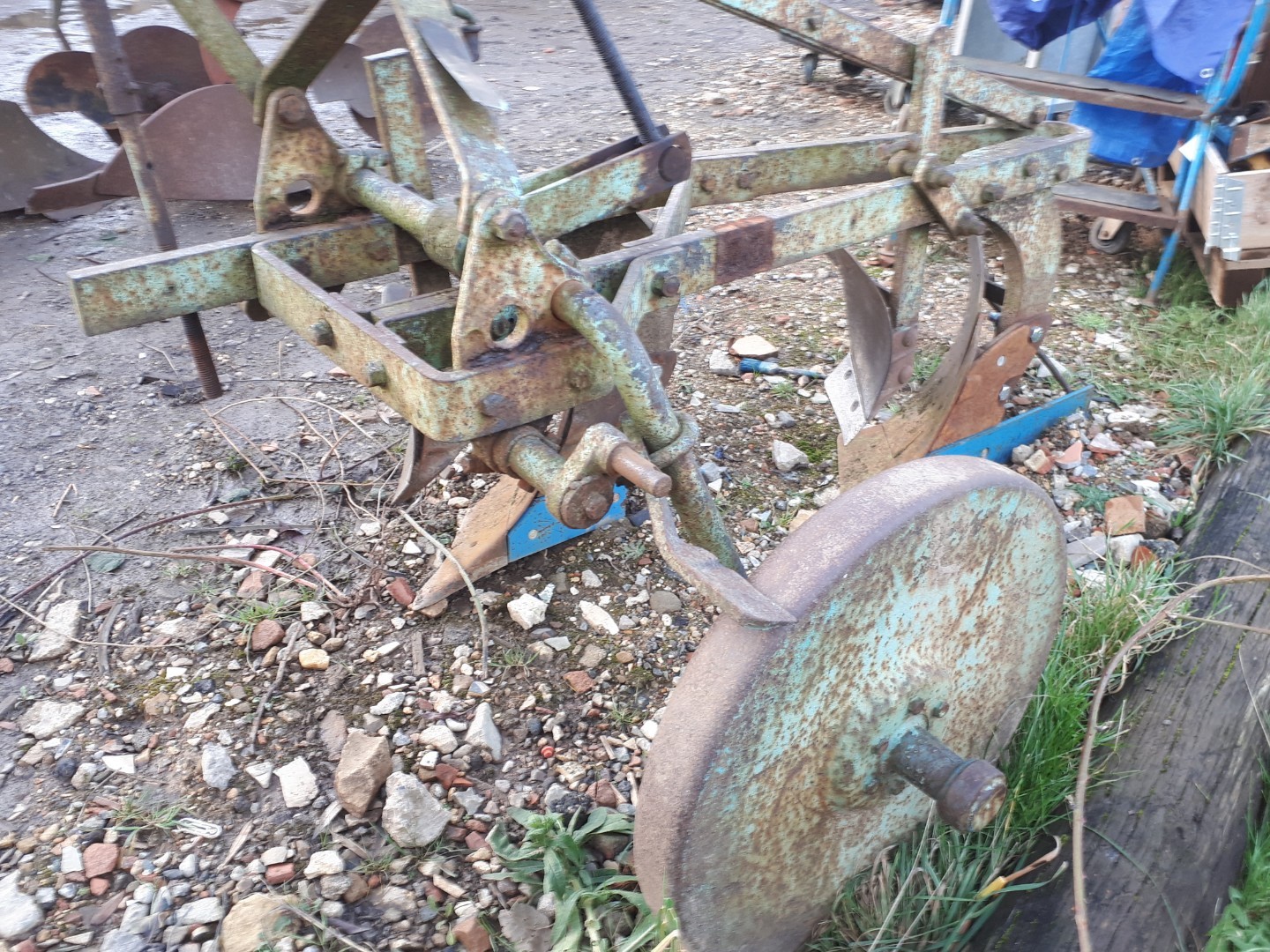 ransomes TS64 plough with skims scn mould boards and depth wheel | eBay UK