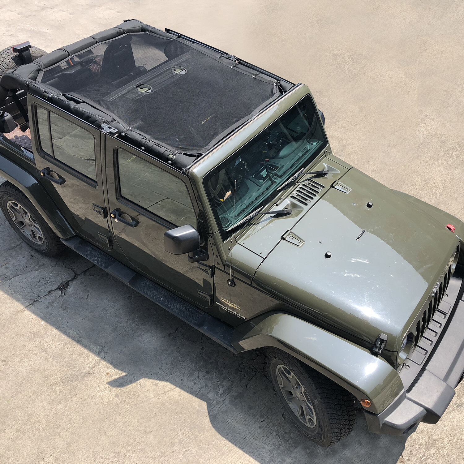 for 2007-2018 Jeep Wrangler JK JKU 4Door Sun Shade Top Cover Roof Mesh ...