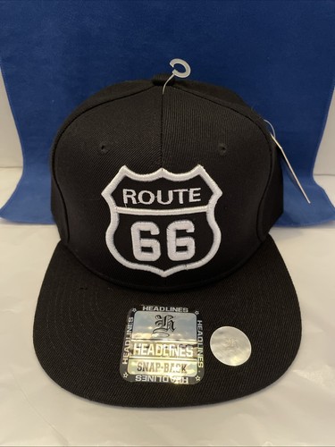 Headlines ROUTE 66 Embroidered Large Logo Black Snapback Hat Cap NWT | eBay