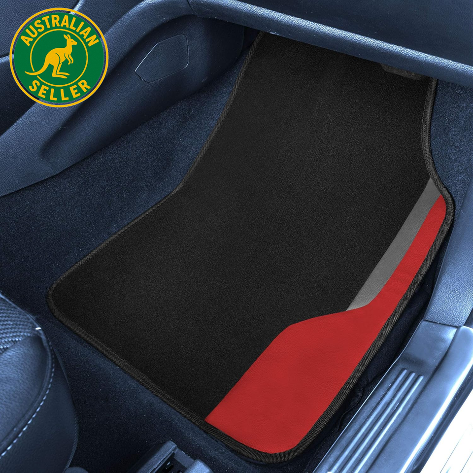 F14502-BEIGE Universal Fit Color-Block Carpet Beige Automotive Floor ...