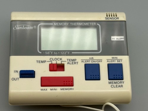 Vintage Sunbeam Temperature Sensor Indoor/outdoor Monitor Unused ...