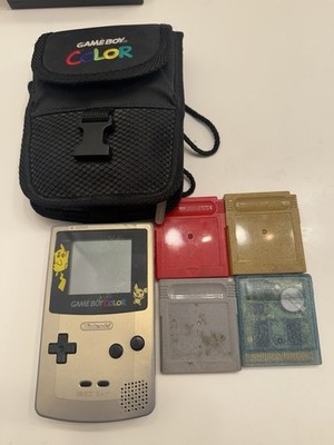 Game Boy Color Pokemon Gold/Silver Limited Shell Console with 4 Games ...
