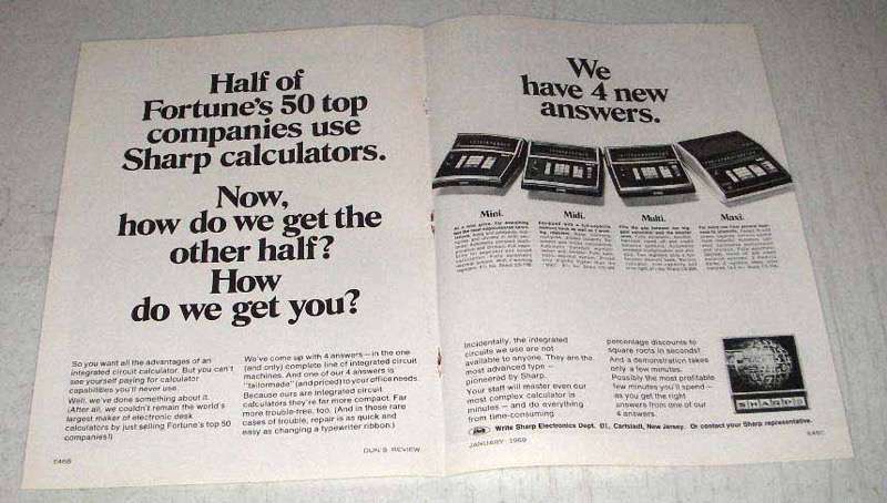 1969 2-pg Sharp Calculator Ad - CS-17B CS-16B CS-22A CS-32A | eBay