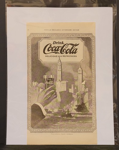 Drink Coca-Cola Delicious & Refreshing Skyline Vintage Print Ad 1920 | eBay