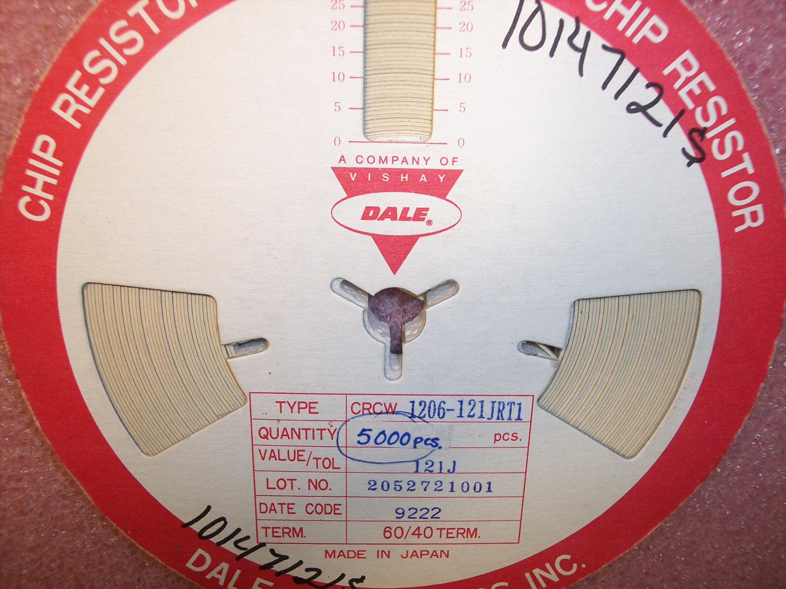 QTY (5000) 121 Ohm 1/4W 5% 1206 SMD CHIP RESISTORS CRCW1206-121JRT1 ...