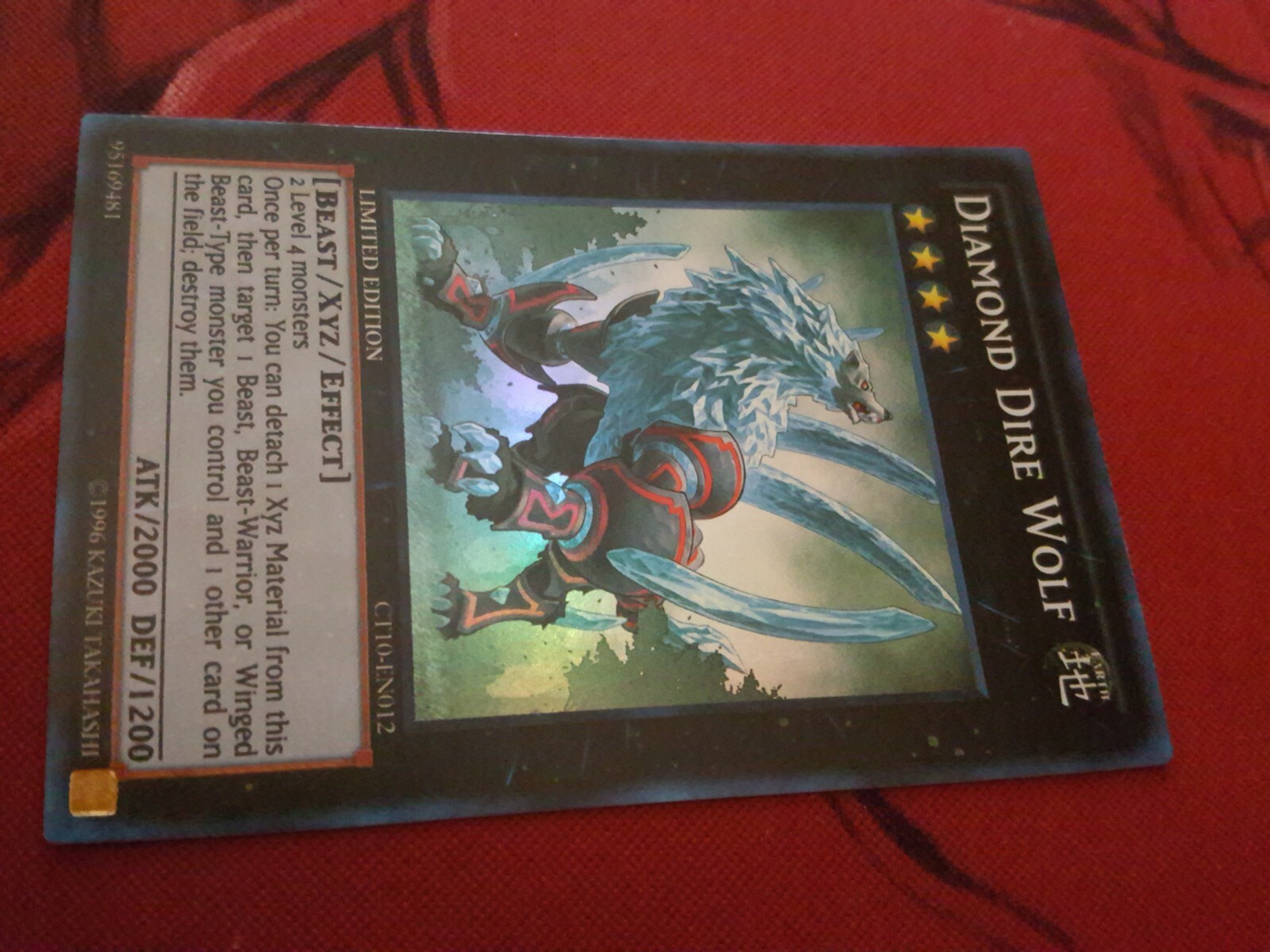 YuGiOh! Diamond Dire Wolf - CT10-EN012 - Super Rare - Limited Edition ...