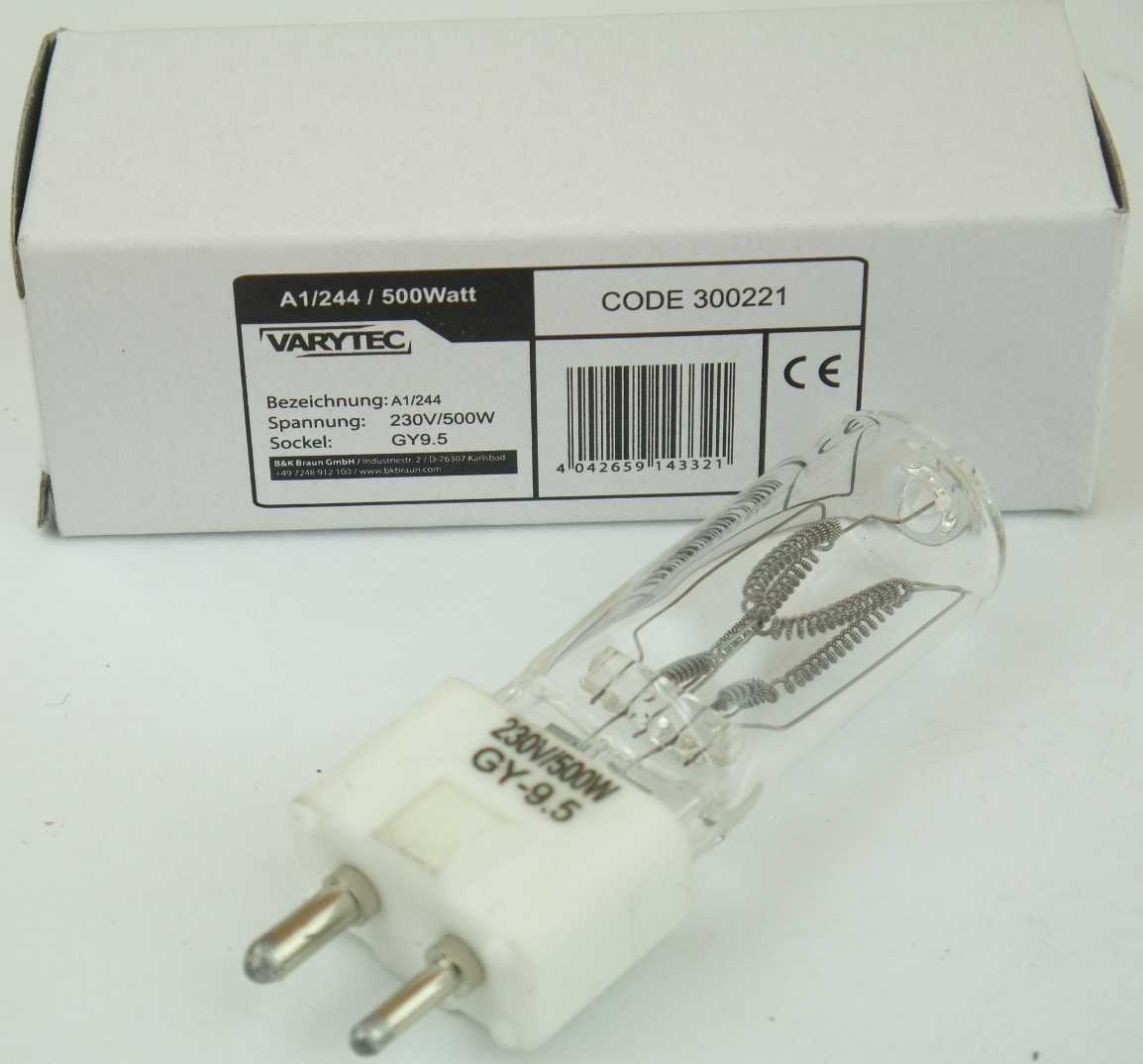 4 x 500W 230V A1 / 244 Lampe Sockel Gy-9,5 Gy 9,5 von LedDoo für z.B ...