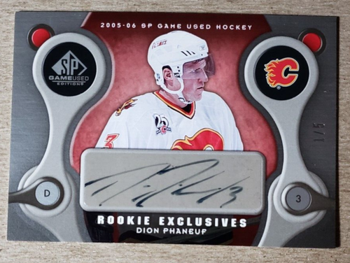 2005-06 SP Game Used Silver Dion Phaneuf Auto RC 1/5 Calgary Flames ...