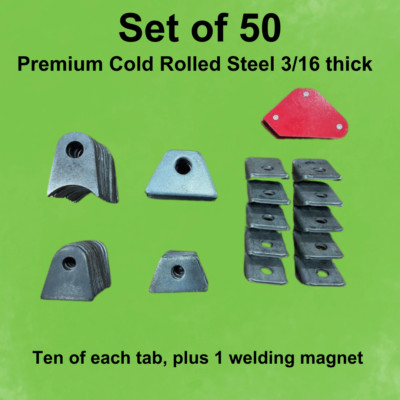 Weld on Tabs and mounts, -Pack of 50 Thick 3/16" Steel Tabs, Chassis ...
