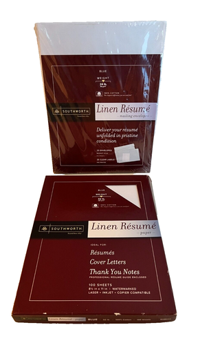 Southworth 100% Cotton Premium Linen Resume Paper & Envelopes 8.5 x 11 ...