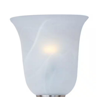 Matte Half Moon Frosted Marble 11" Glass Wall Sconce Satin Nickel ...