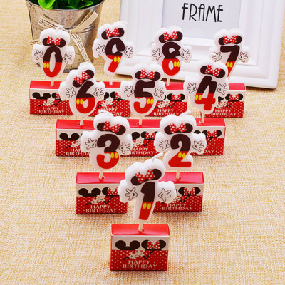 Disney Minnie Mouse Birthday Number Candle. Age Eight Number 8 8th Red ...