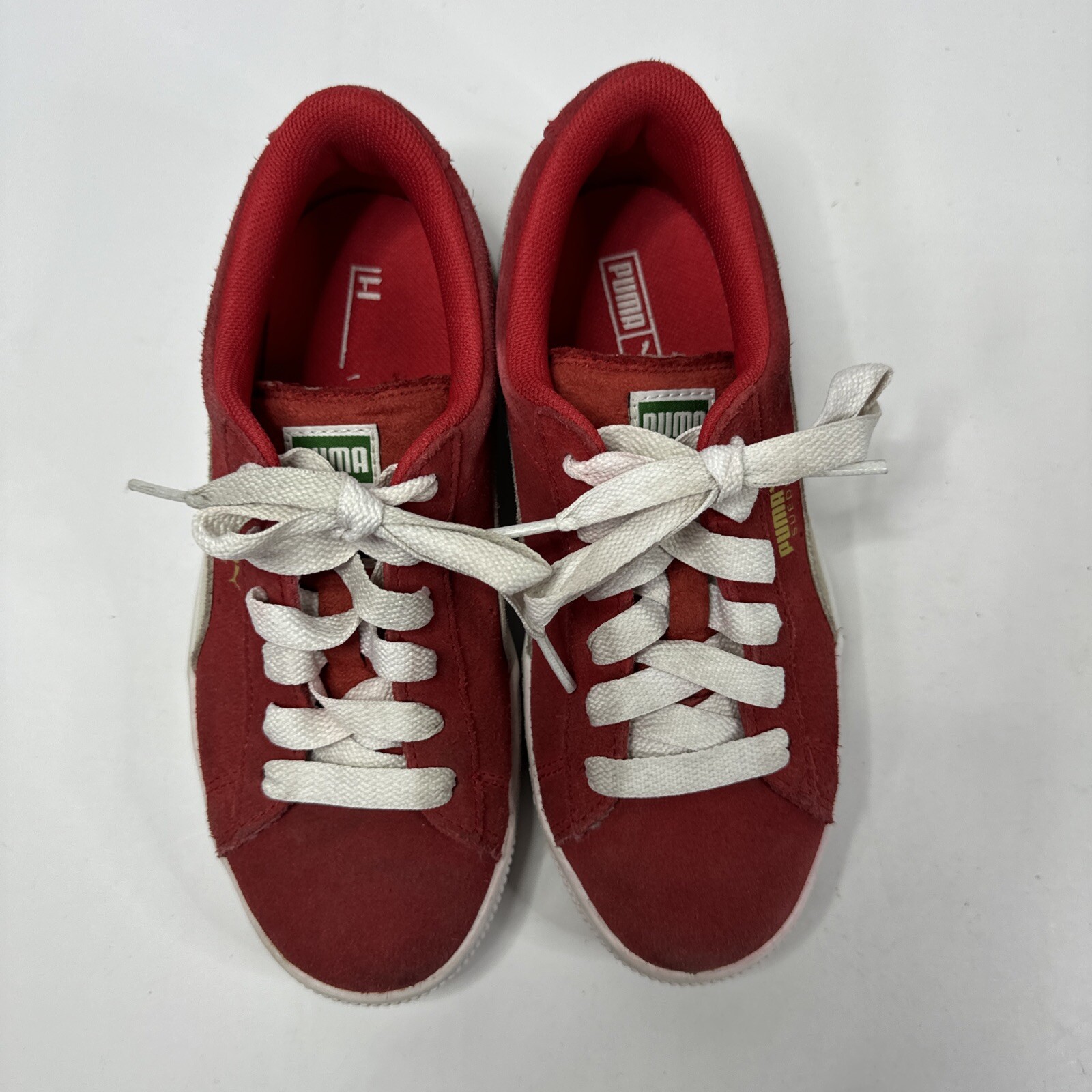 Puma Suede Jr - High Risk Red White - Big Kid's Shoes Size 2.5C ...