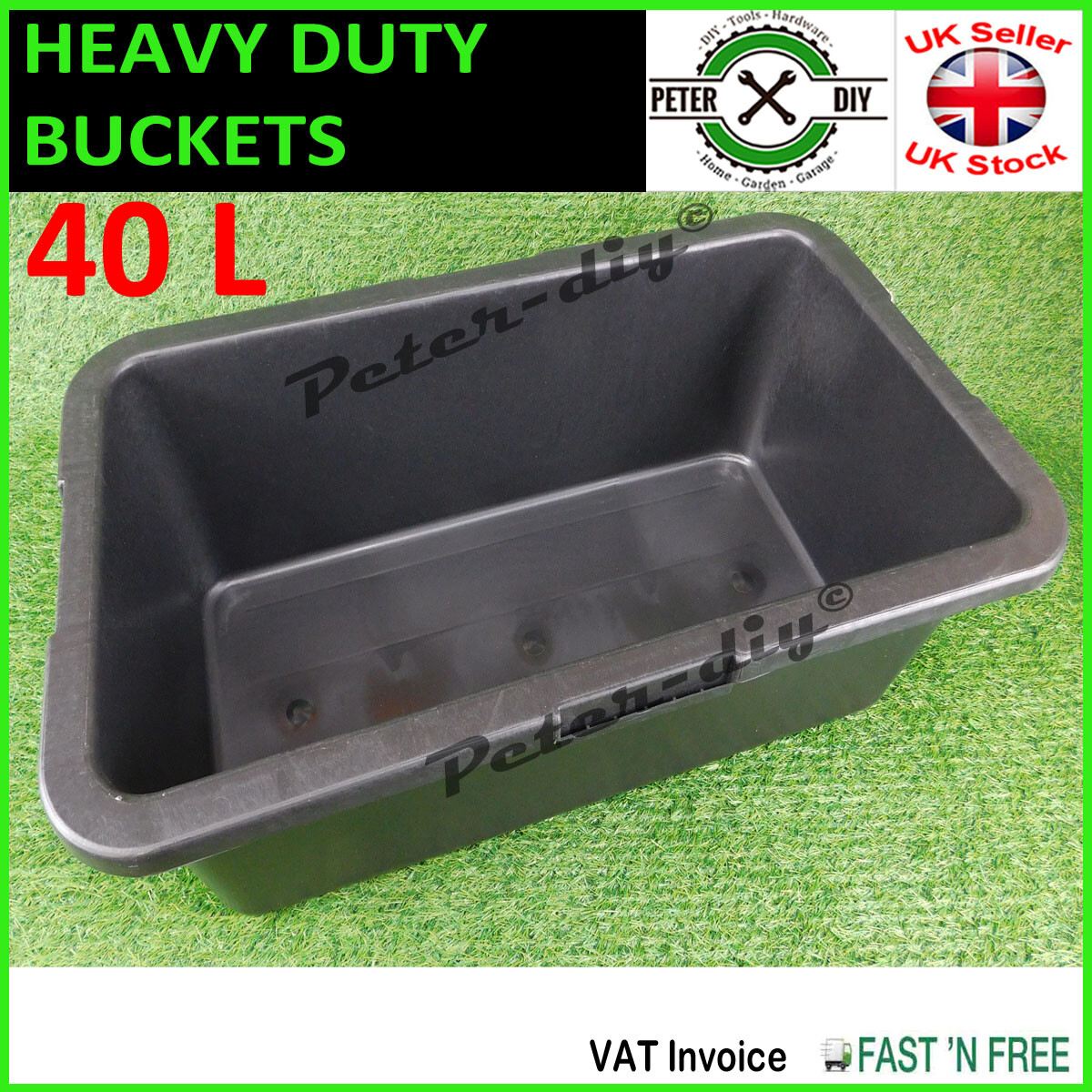 40L PLASTIC BUCKETS Heavy Duty BULILDERS BUCKET Mortar Plasterers ...