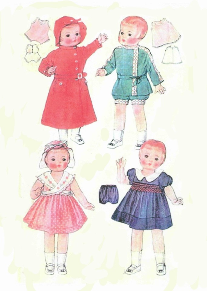 5-Pattern Packs for 16" Patsy Dolls - 19 Outfits! | eBay