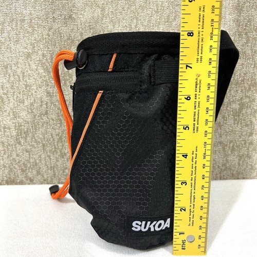 SUKOA Chalk Bag For Rock Climbing Black Orange Gifts Gear Accessories ...