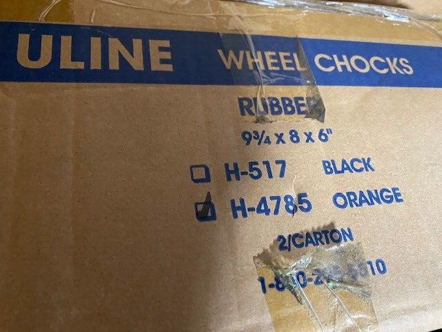 (2-Pk) Uline Wheel Chocks Rubber Orange 9 3/4" " " H-4785 for sale ...