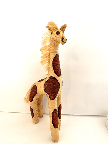 Raffia Giraffe 13" tall x approx 4" wide Hand Made in Madagascar ...
