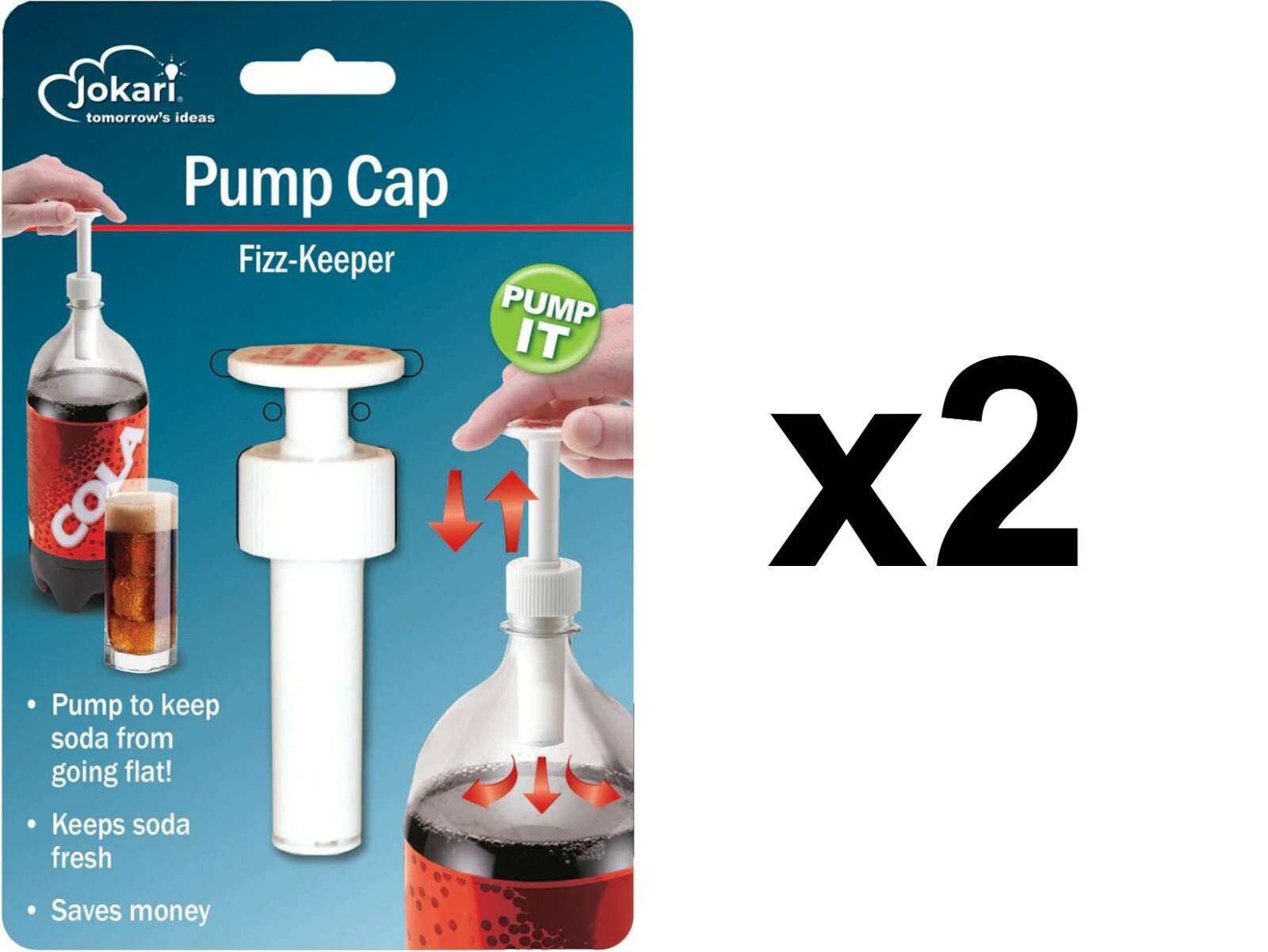 Jokari 05002- Fizz Keeper Pump Cap 2 Litre Bottles - Keeps Drinks Fizzy ...