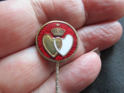 VINTAGE GOLD GILT METAL LONDON ENAMEL BLOOD DONOR STICK PIN AWARD ...