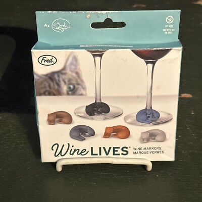 Fred WINE LIVES Kitty Drink Markers, Set of 6 | eBay