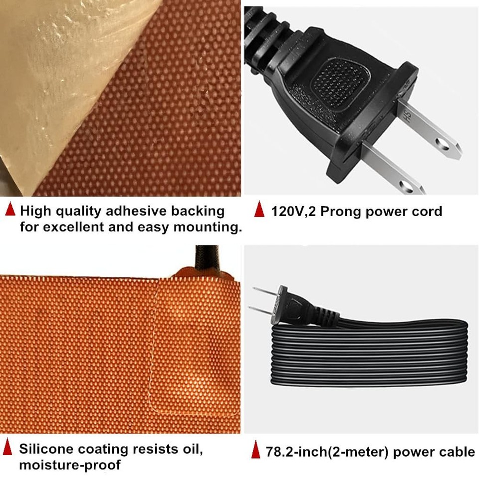120V Engine Block Heater Pad Oil Pan Heater with Thermostat, 150W ...