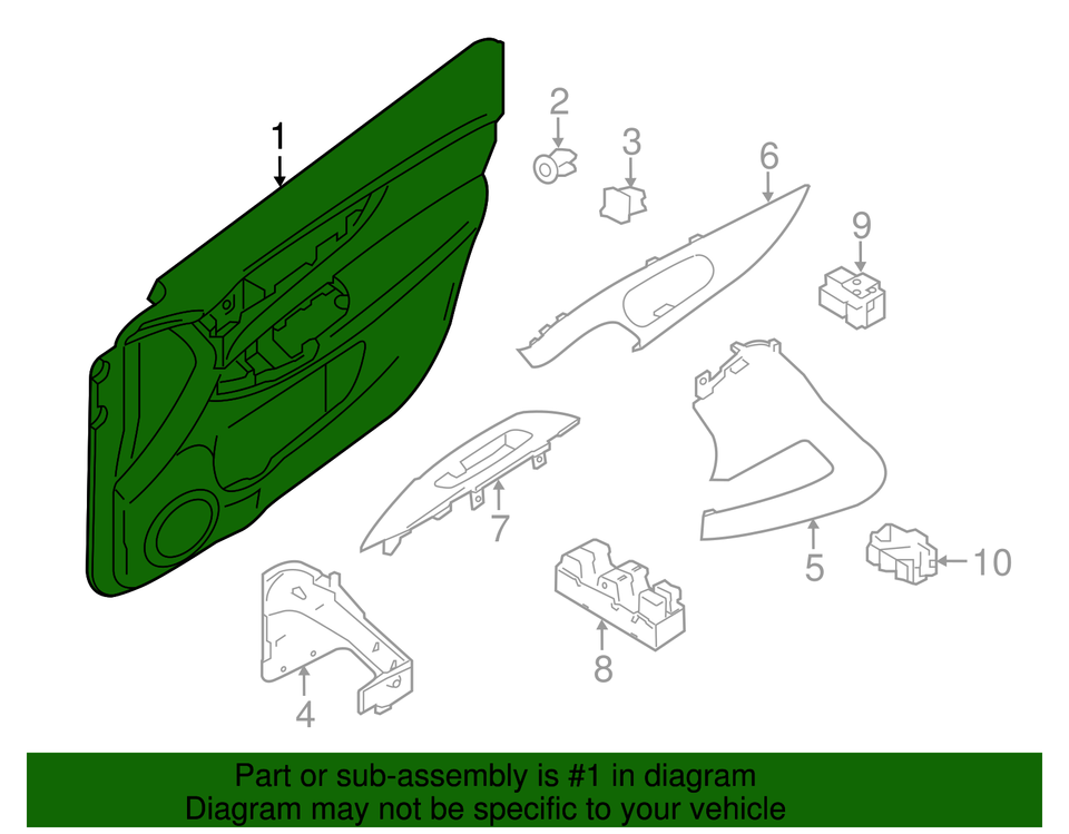 Genuine Nissan Door Trim Panel 80900-7FA0A | eBay