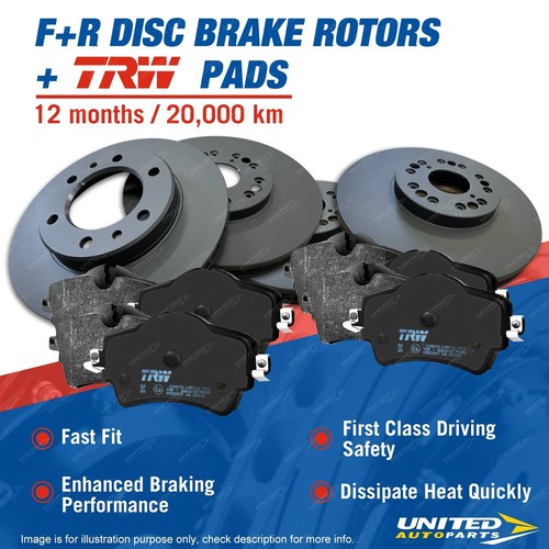 Front + Rear Disc Rotors Brake Pads for Ford Falcon FG XT XR6 G6E ...