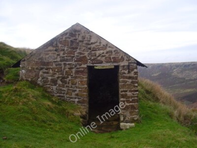 Photo 6x4 Hut on combs moss Combs/SK0478 The smaller of the two huts ...