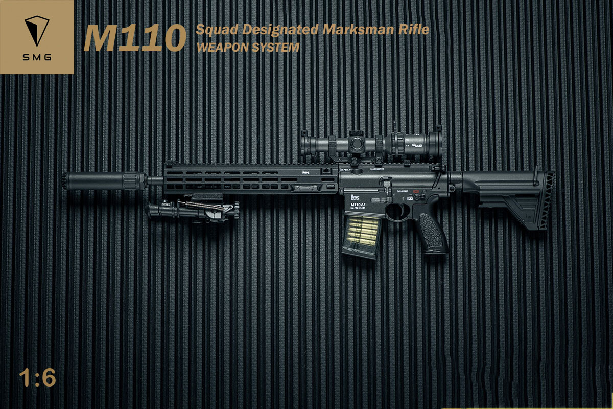SMG 1/6 Scale M110A1 SDMR Weapon System Set Model Black For 12" Figure ...