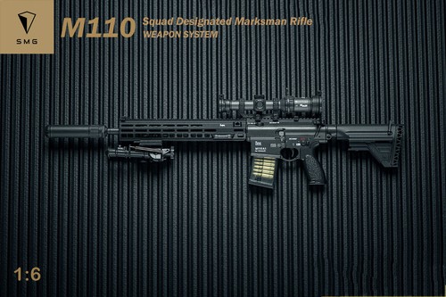 SMG 1/6 Scale M110A1 SDMR Weapon System Set Model Black For 12" Figure ...