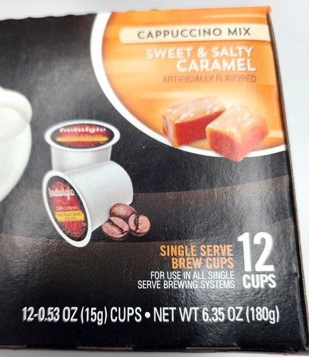 48 Indulgio SWEET & SALTY CARAMEL Cappuccino K-Cup Coffee Keurig-4 Box ...