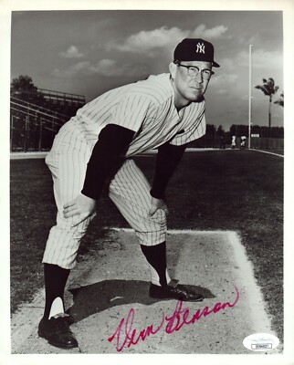 Vern Benson New York Yankees Signed Photo Autographed Photograph JSA ...