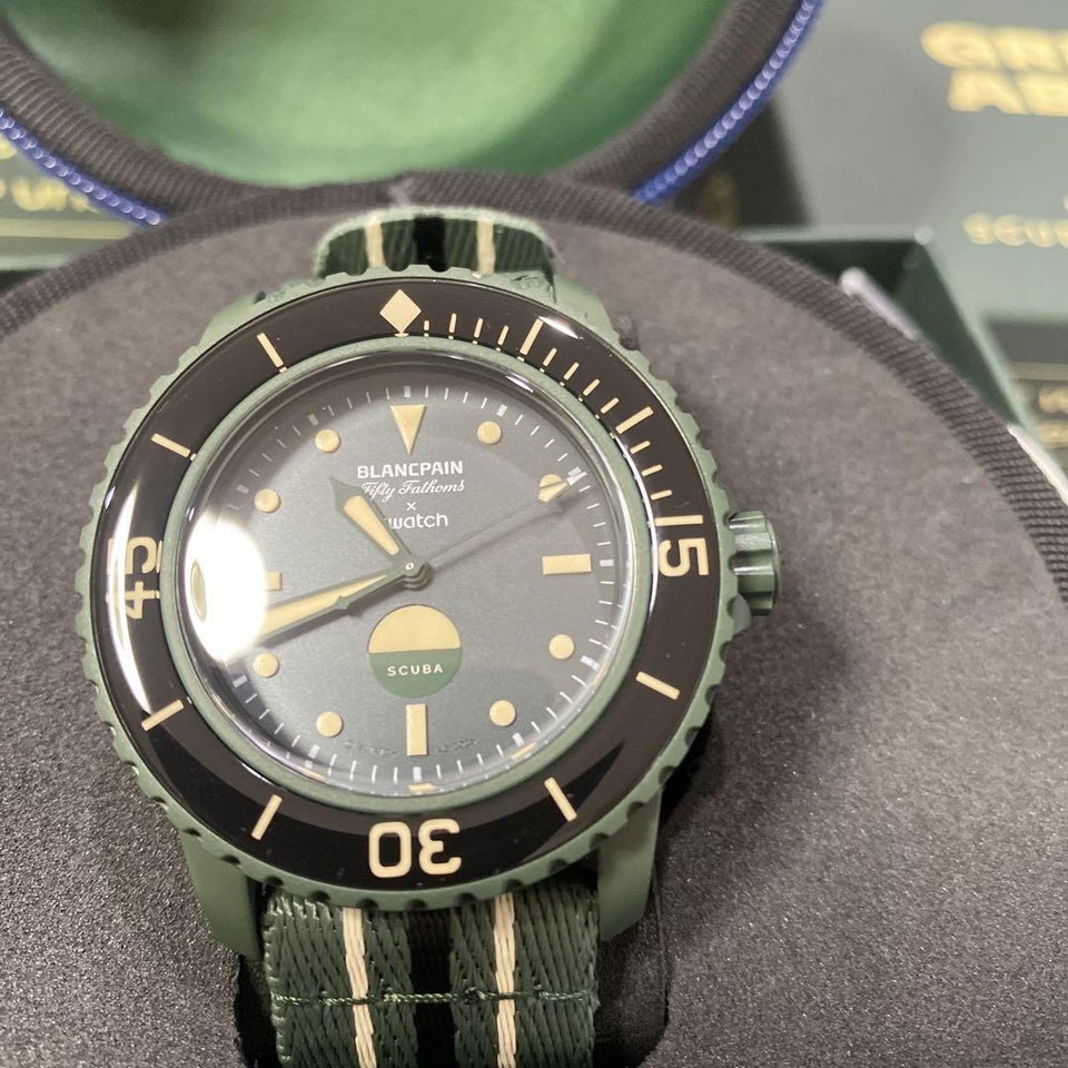 Blancpain x Swatch GREEN ABYSS SO35G100 Diver Watch 2025 New Limited | eBay