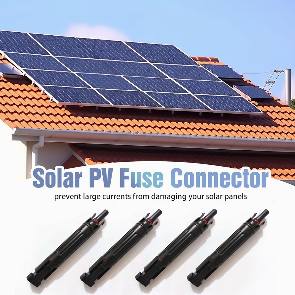 10/15/20/30/32A in-line Fuses Holder w/Fuse Solar Panel PV Connectors ...
