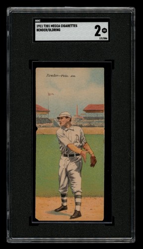 1911 T201 Mecca Double Folders Set-Break Charles Bender, Reuben Oldring ...