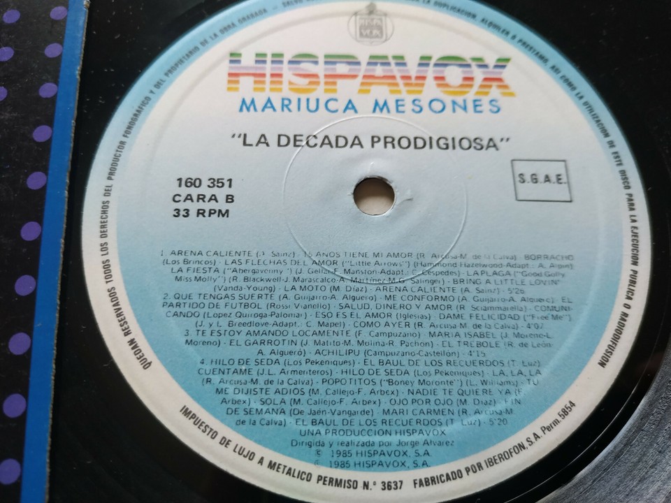 LA DECADA PRODIGIOSA 1985 Hispavox Pop Spagnolo - LP 12" Vinilo - VG/VG ...