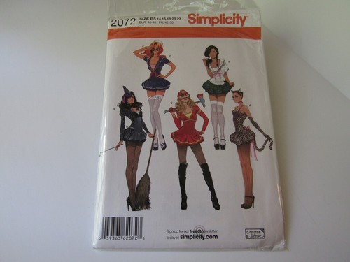 Pattern Simplicity 2072 R5 witch school girl cat sailor dress costume ...
