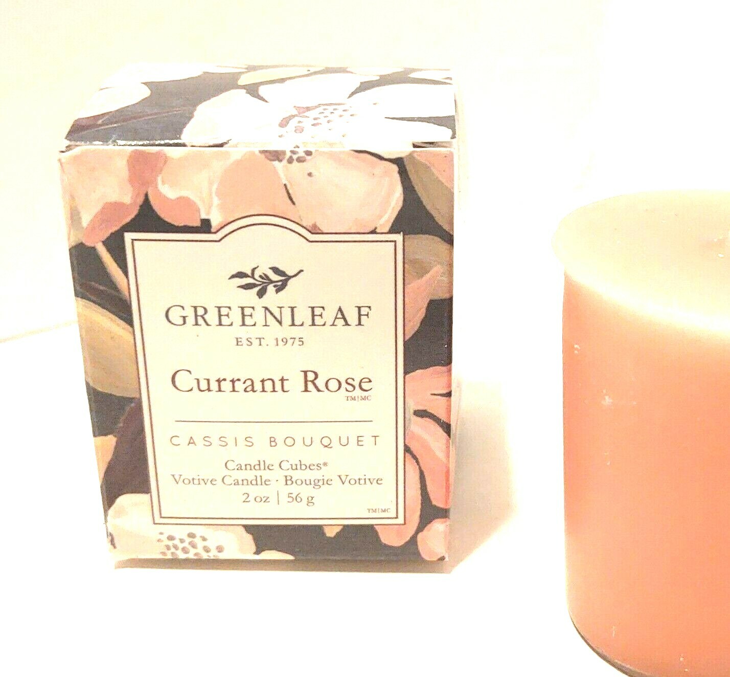 Greenleaf Currant Rose Floral scented Votives lot 2 candle cube for sale online | eBay
