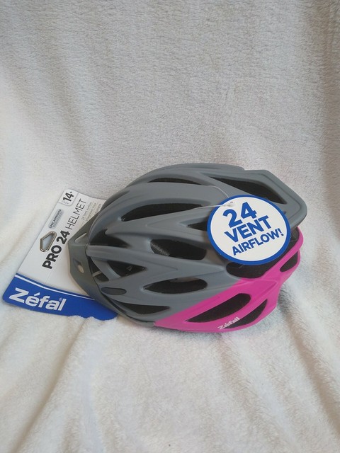 Zefal Women's Pro Gray Pink Bike Helmet (universal Dial 24 Large Vents ...