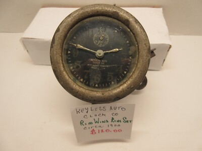 KEYLESS AUTO CLOCK, RIM WIND, RIM SET, CIRCA 1901, VINTAGE USED | eBay