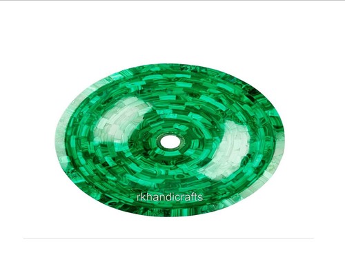 Wash Basin Malachite Stone Overlay Work White Marble Counter Top Sink ...