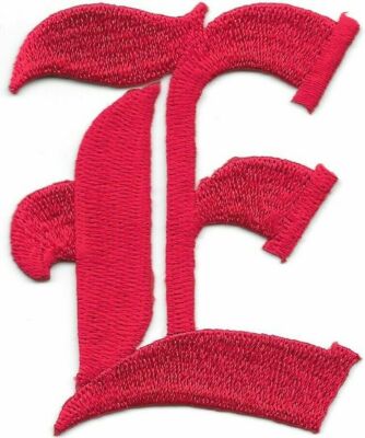 3" Fancy Red Old English Alphabet Letter E Embroidered Patch | eBay