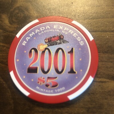 $5 ramada express 2001 red laughlin nevada casino chip | eBay