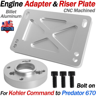 For Kohler Command to Predator 670 Engine Swap Adapter w/ Riser Plate ...