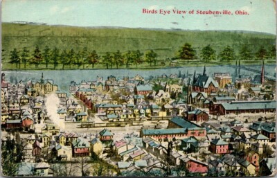 Postcard Birds Eye View of Steubenville Ohio 1911 | eBay