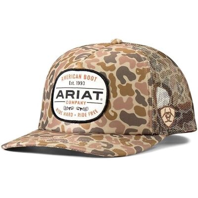 Ariat Mens Ariat Logo Patch Duck Camo Adjustable Snapback Cap Hat | eBay