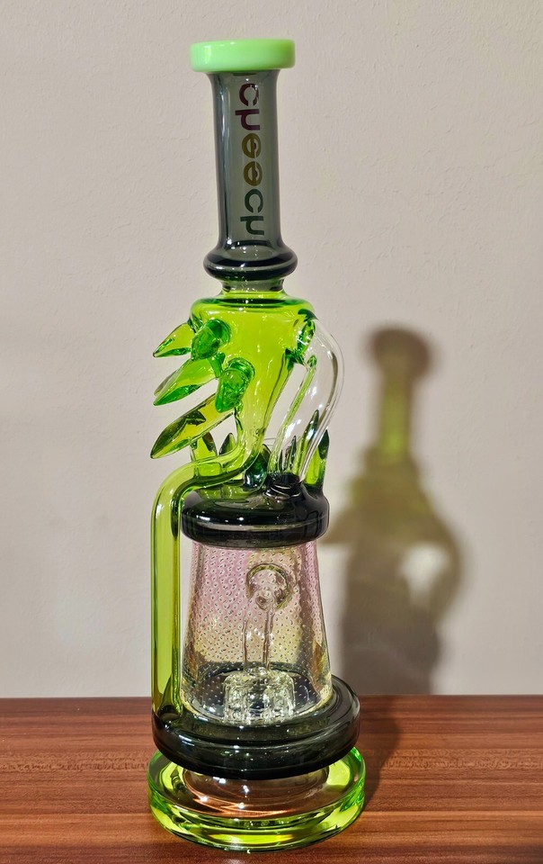 CHEECH Glass green Recycling Crystals 12" water bong/pipe/ LAST ONE ...
