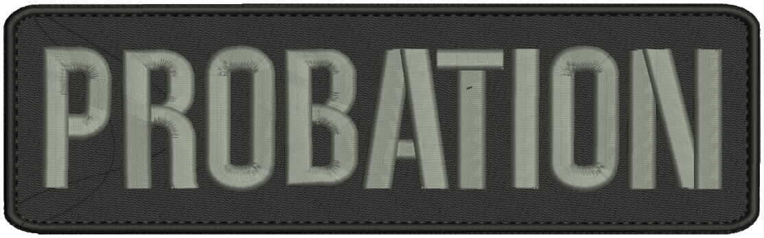 PROBATION embroidery patches 3x10 hook grey | eBay