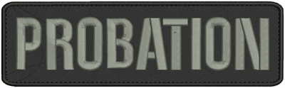 PROBATION embroidery patches 3x10 hook grey | eBay
